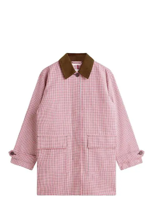 Tommy Hilfiger Water Repellent Checked Oversized 2-in-1 Coat - Pink