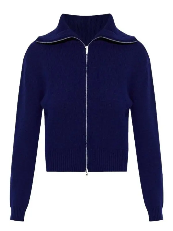 JIL SANDER Zip-up Wide-collar Cardigan - Blue