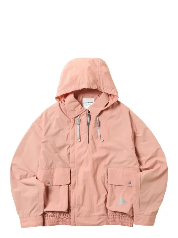 AND WANDER High-neck Hooded Jacket - Pink