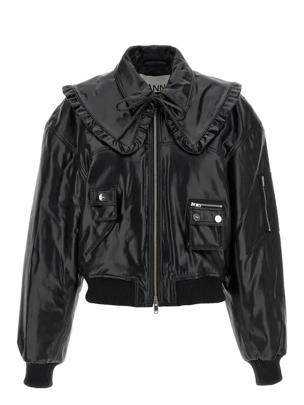 GANNI 7093 Future Bomber Jacket - Black