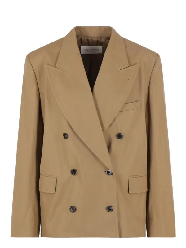 Dries Van Noten Double-breasted Twill Blazer - Green