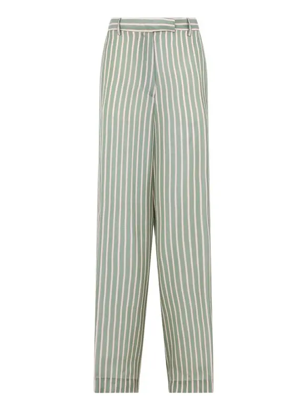 Dries Van Noten High-waist Striped Trousers - Green