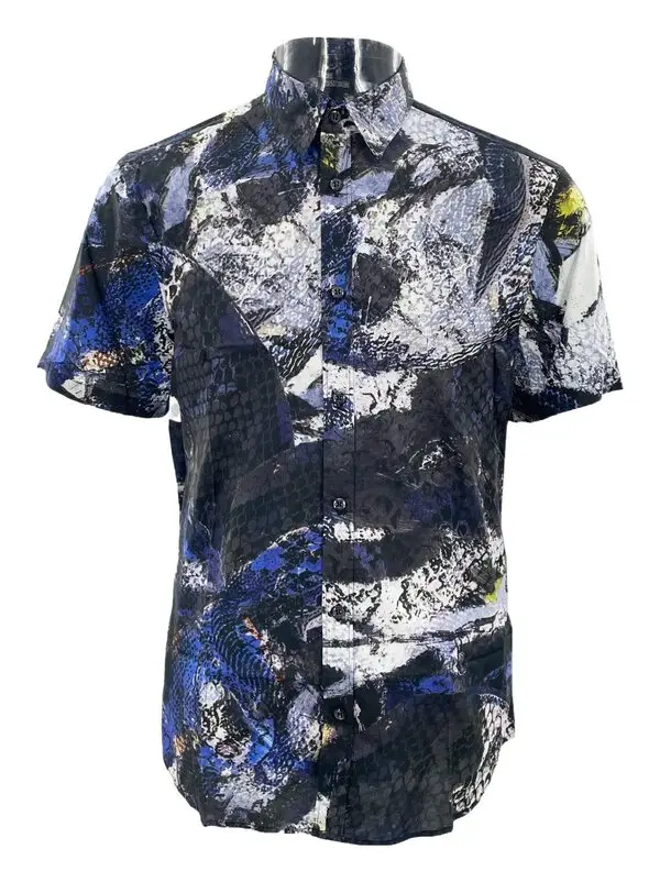 Just Cavalli Single-breasted Short-sleeved Shirt - Black