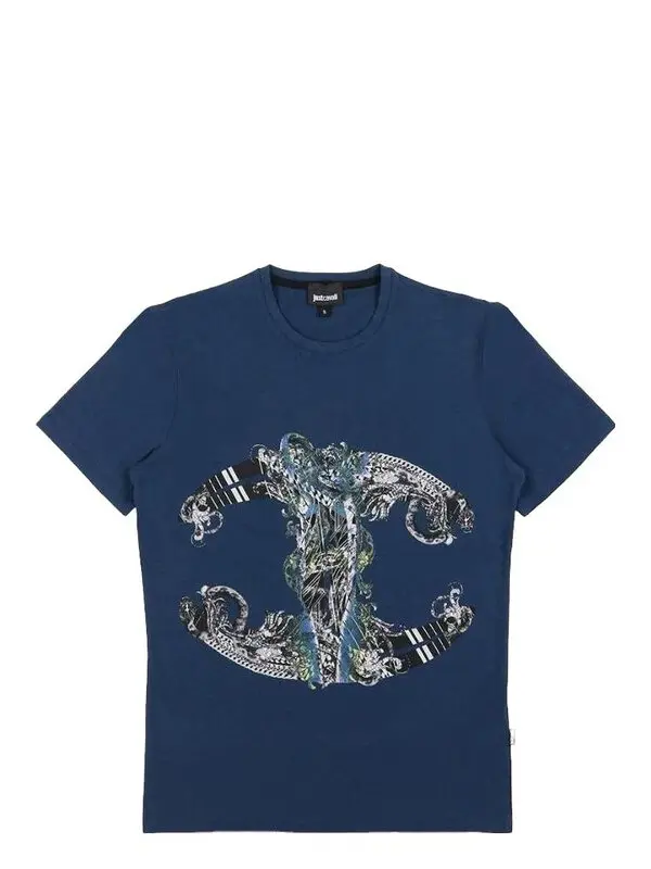 Just Cavalli Item O-neck Short-sleeved T-shirt - Blue