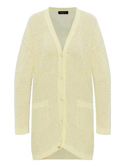 Fabiana Filippi Long-sleeved Crocheted Cardigan With Patch Pockets - Nude
