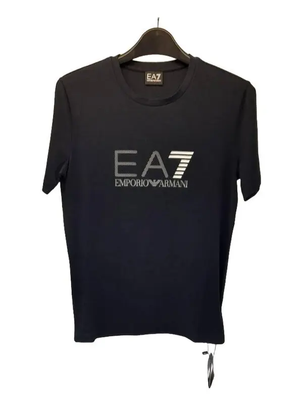 EA7 Logo Round-neck T-shirt - Black