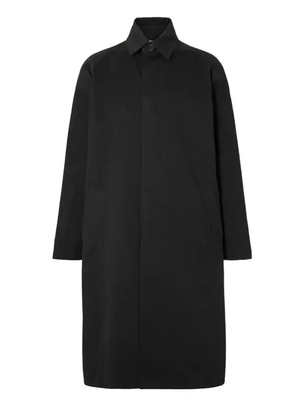 THE ROW Long Cotton Trench Coat With Belted Back - Black