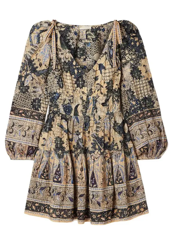Ulla Johnson Anika Printed Cotton-blend Voile Mini Dress - Multi-color