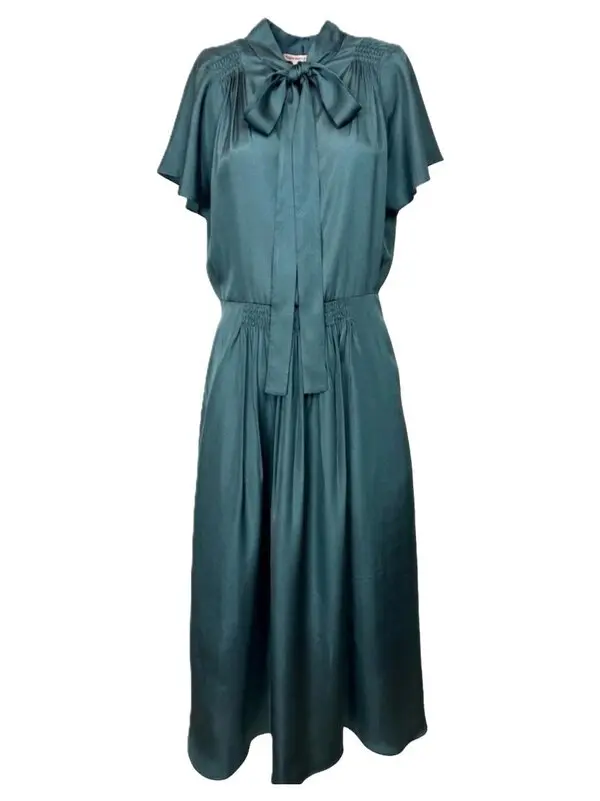 N.21 Short Sleeve Tie Detailed Dress - Blue