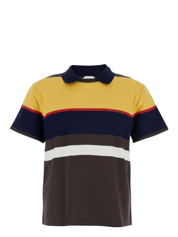 Versace Striped Short-sleeved Polo Shirt - Multicolor