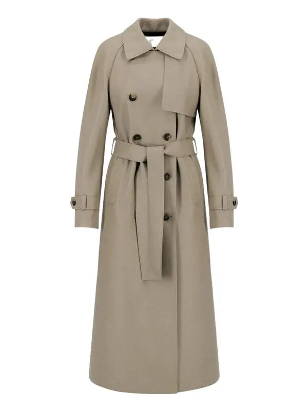 Harris Wharf London Long Raglan Trench Coat - Nude
