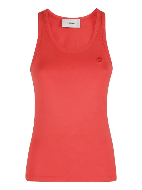 Coperni Logo Embroidered Tank Top - Red