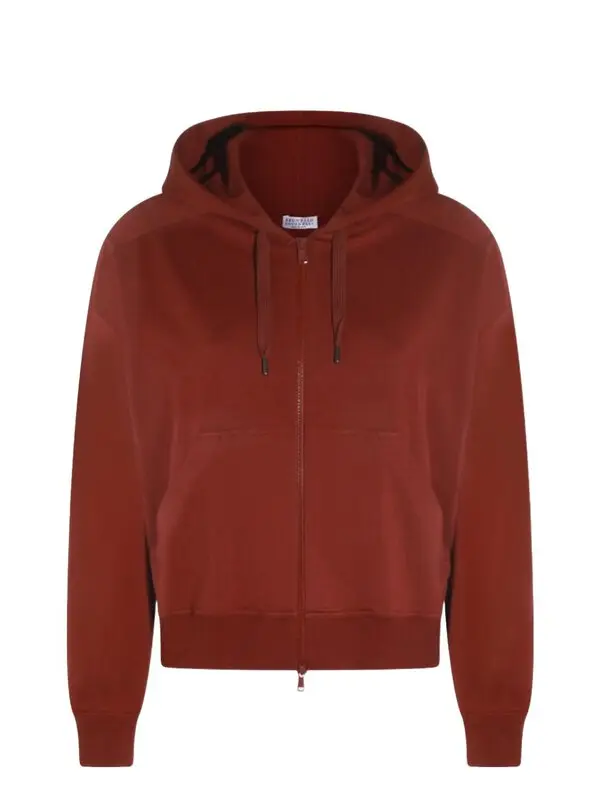 Brunello Cucinelli Zip-up Drawstring Hoodie - Red