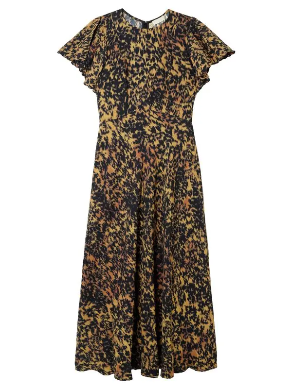 Ulla Johnson Printed Midi Dress - Black