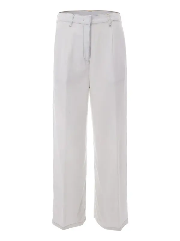 Patrizia Pepe Wide-leg Jeans With Button Placket - White