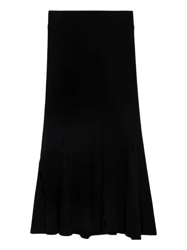 Zadig&Voltaire Ginza Knit Midi Skirt With Openwork Details - Black