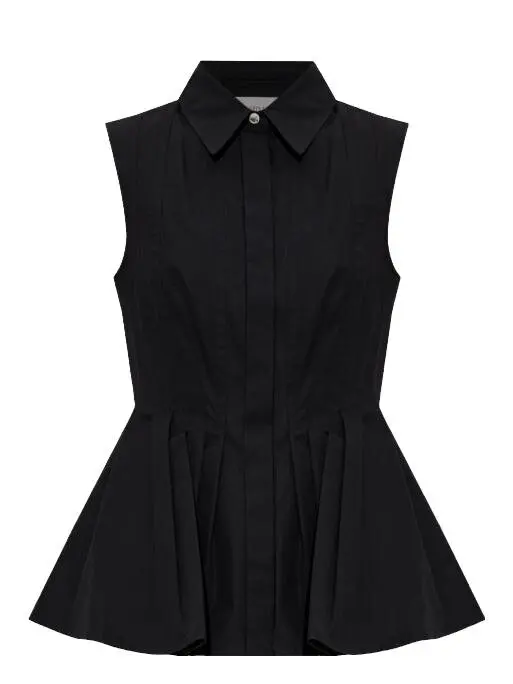 Sportmax Certosa Sleeveless Pleated Shirt - Black