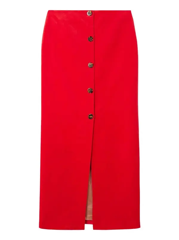 BLAZÉ MILANO Button-front Maxi Skirt - Red