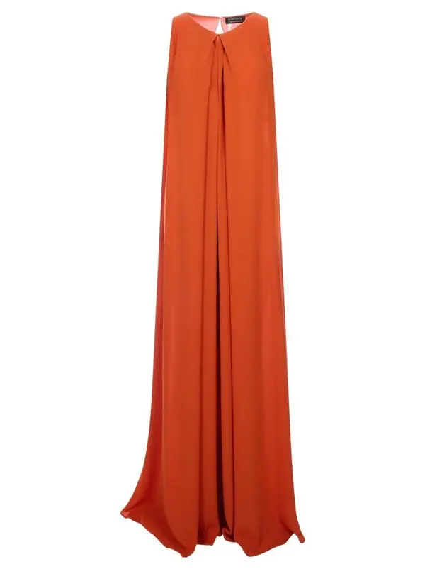 GIANLUCA CAPANNOLO Sleeveless Pleated Maxi Dress - Red