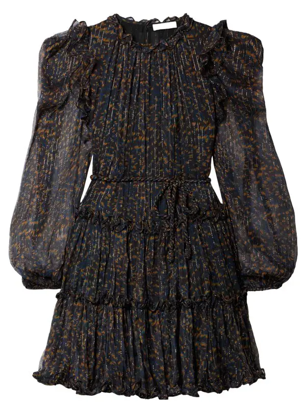 Ulla Johnson Long-sleeved Printed Dress - Black