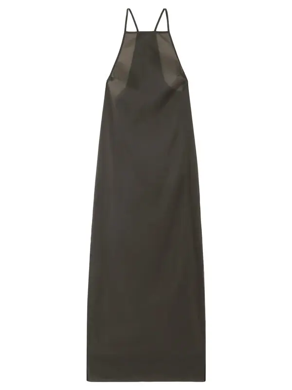 ST. AGNI Organza Maxi Dress - Dark Brown