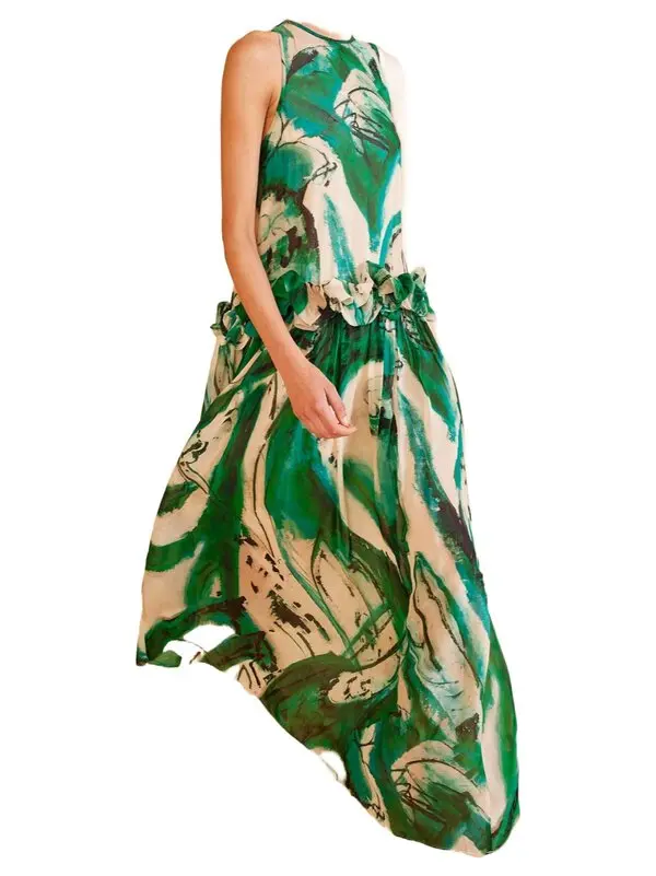 Ulla Johnson Sleeveless Printed Maxi Dress - Green