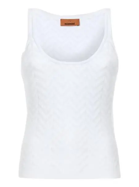 Missoni Sleeveless Chevron Tank Top - White