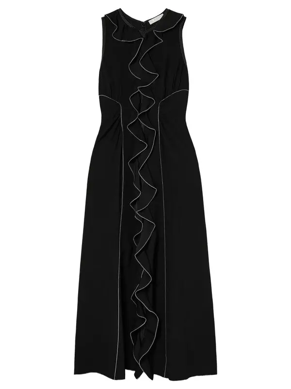 Ulla Johnson Sleeveless Ruffled Midi Dress - Black