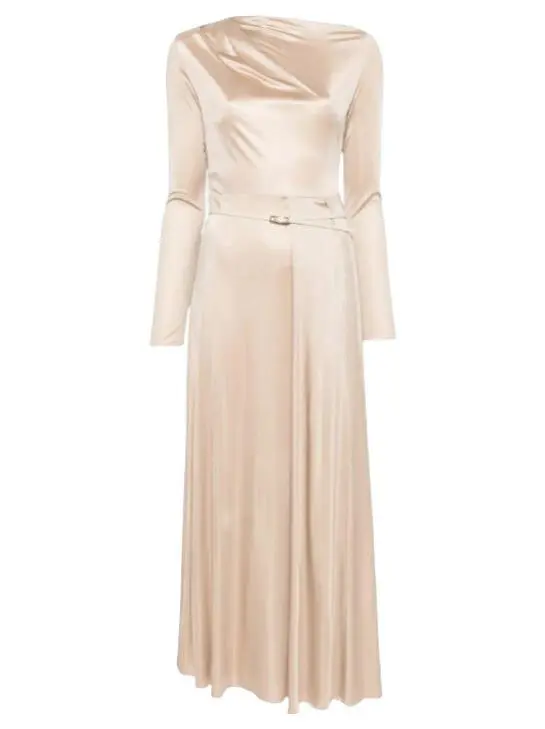 Fabiana Filippi Draped Belted Midi Dress - Nude