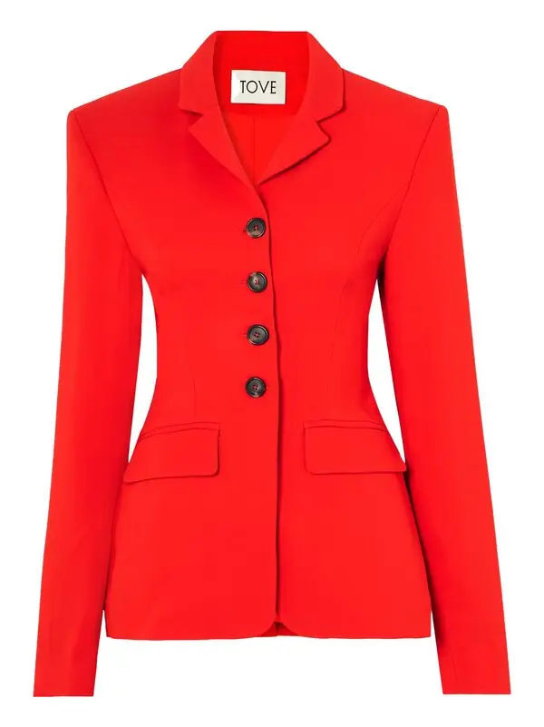 Tove Merl Buttoned Flap-pocket Blazer - Red