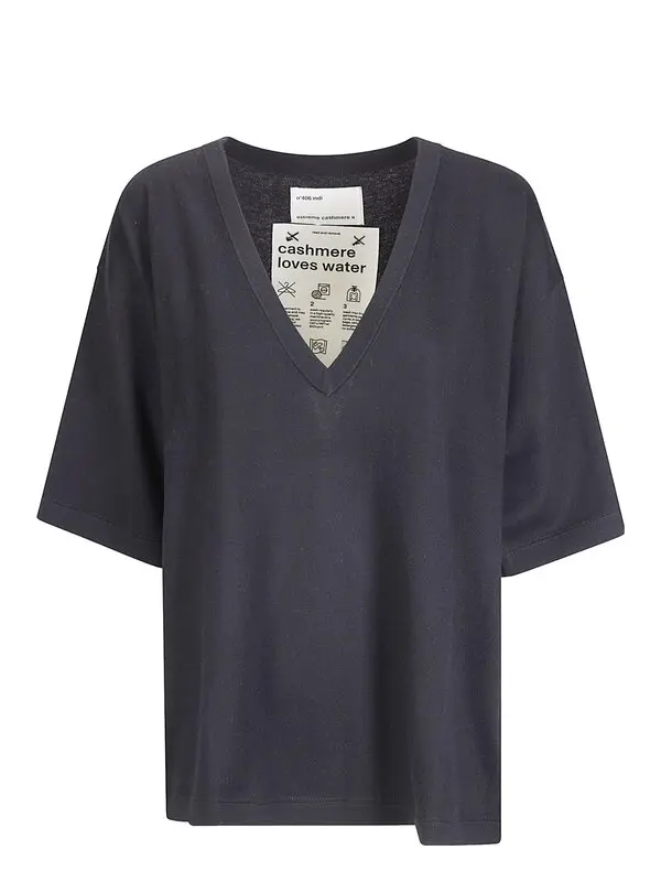 EXTREME CASHMERE X Indi V-neck Knitted Top - Black