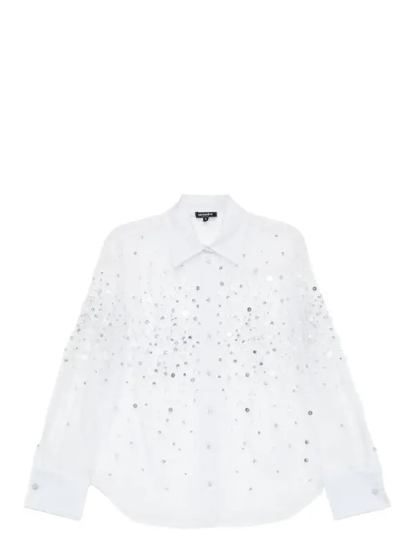 Retrofete Embellished Sheer Shirt - White