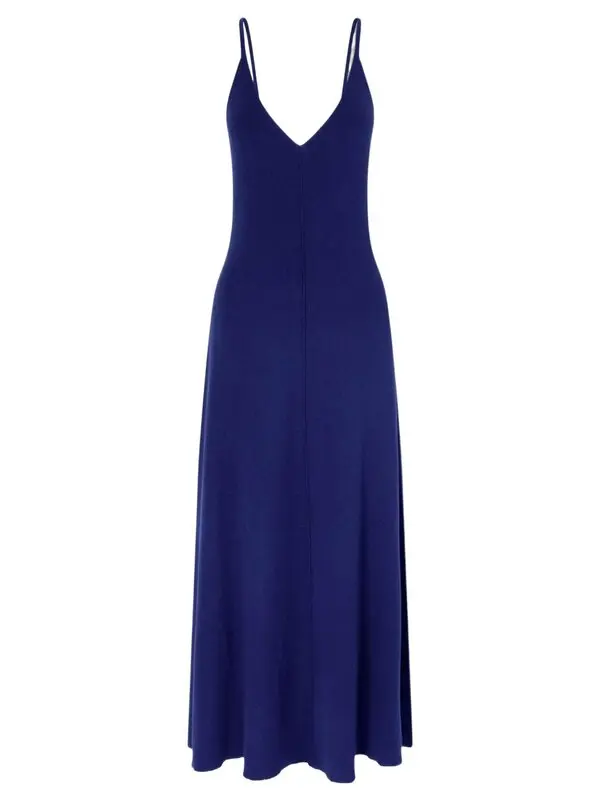 Arch4 Cotton, Silk And Cashmere-blend Maxi Dress - Blue
