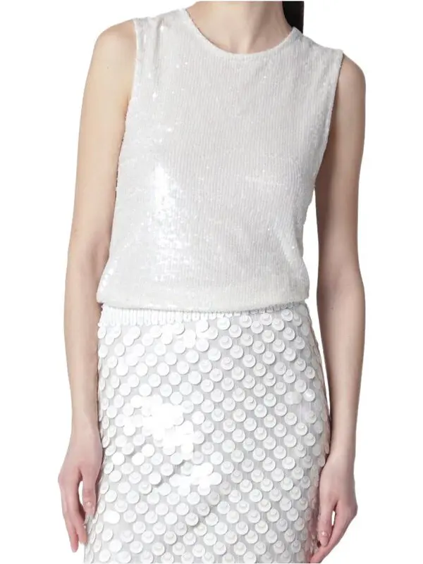 P.a.r.o.s.h Sequin Top - White