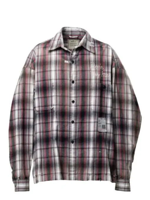 Mihara Yasuhiro Vintage Like Check Shirt - Black