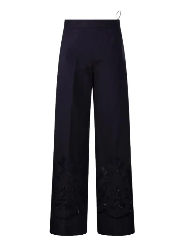 FORTE_FORTE Embroidered Wide-leg Pants - Notte