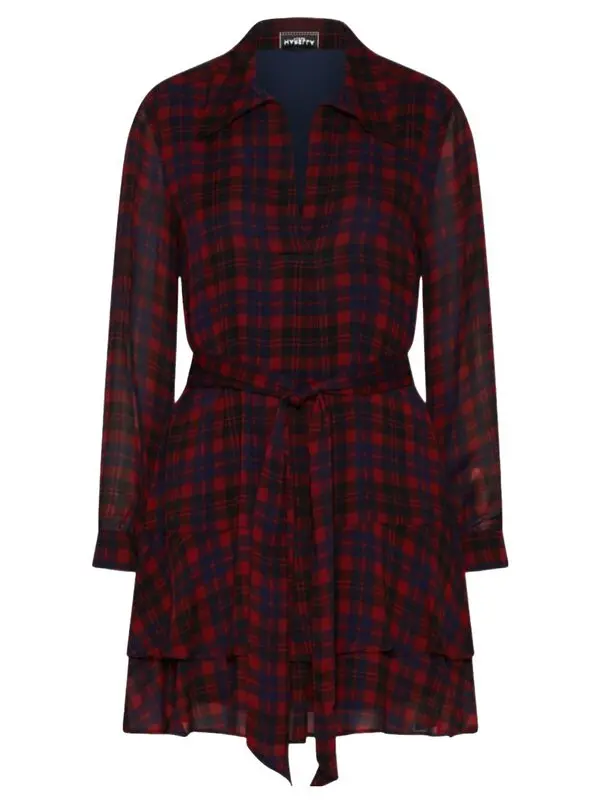 Marella Georgette Ruffled Shirt Dress - Red