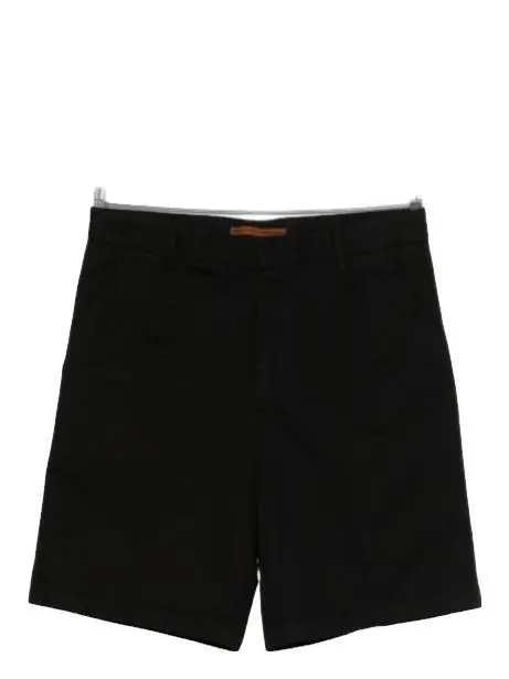 Zegna Flat-front Belt Loop Shorts - Black