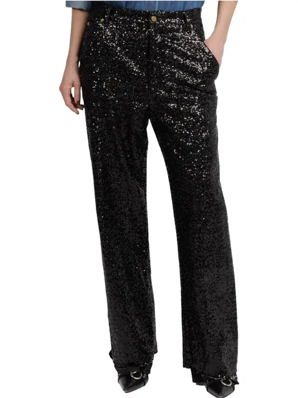 DARKPARK Sequin Wide-leg Jeans - Black
