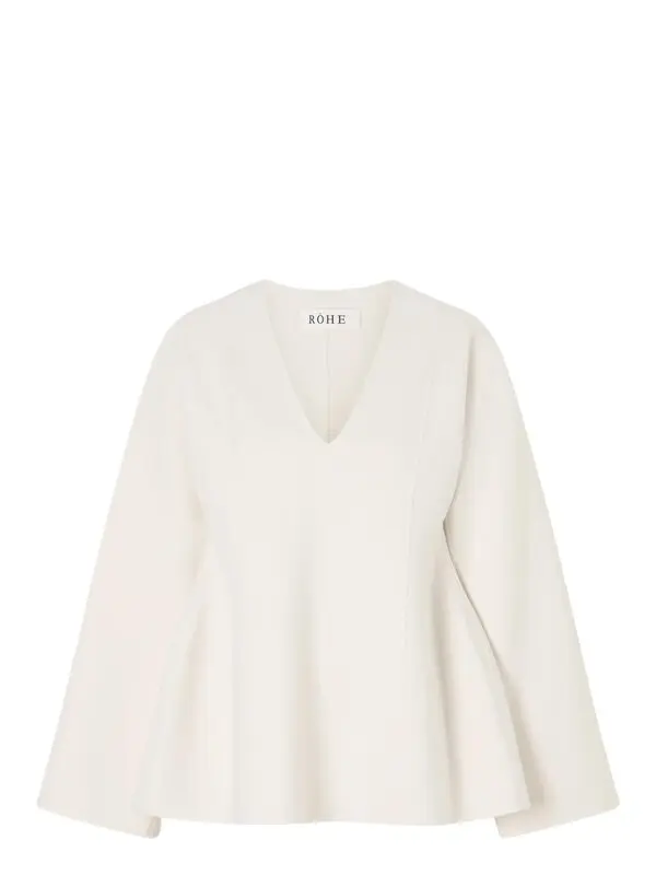 RÓHE Miso Draped Single-sleeved Cape - Off White