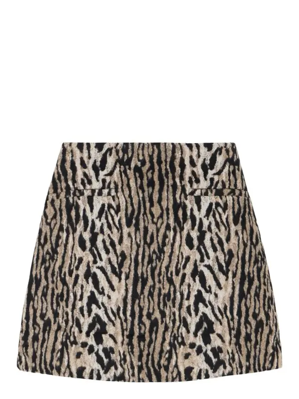 Rixo Print Mini Skirt - Leopard
