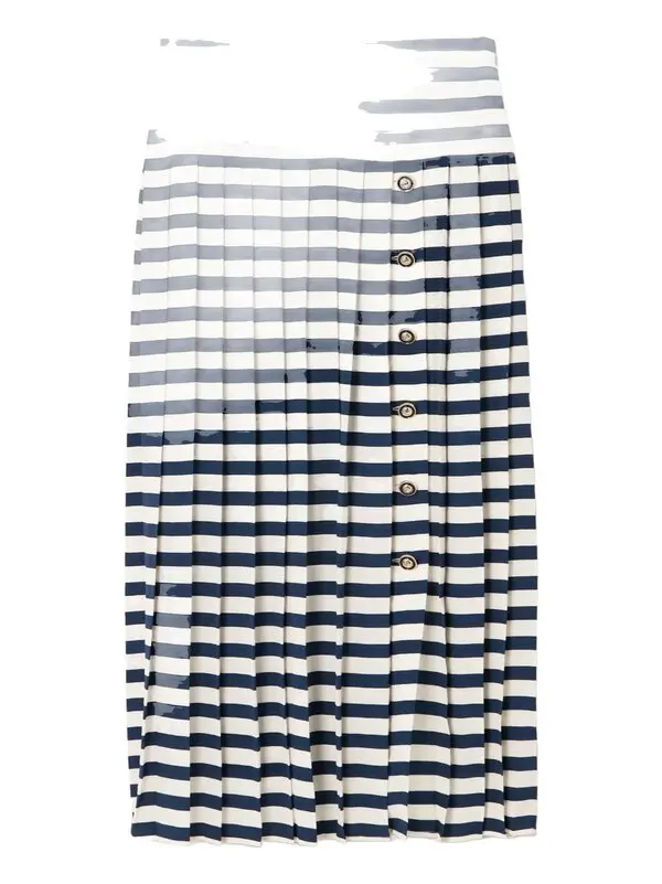 Rixo Una Pleated Striped Midi Skirt - Multi