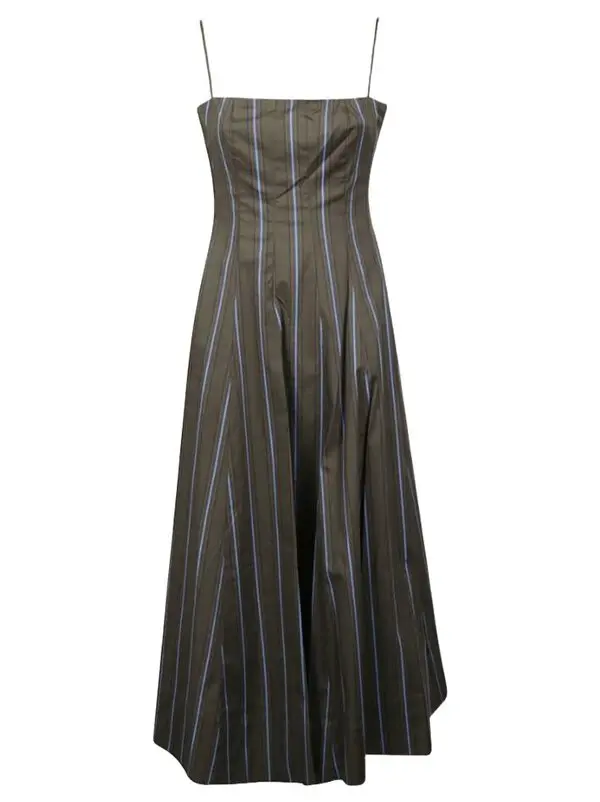 Staud Wylie Striped Maxi Dress - Black