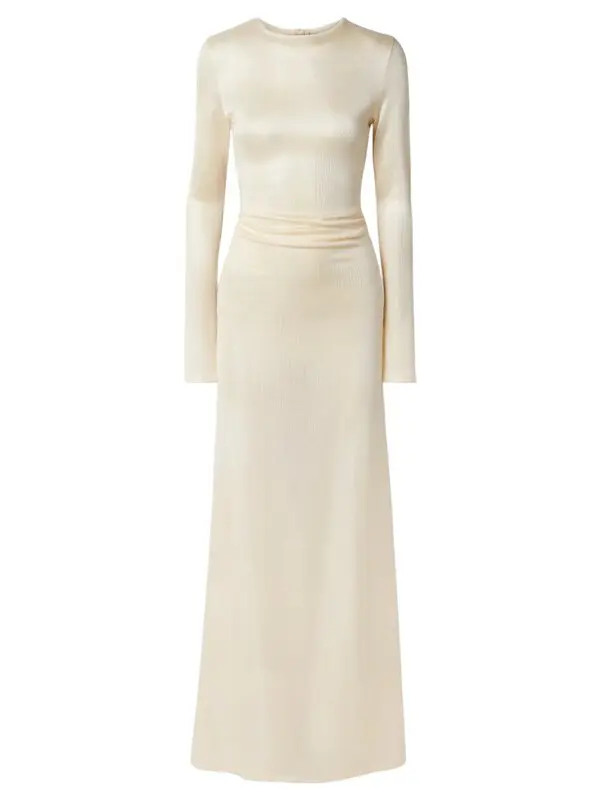 Tove Luella Gathered Stretch-knit Maxi Dress - Cream