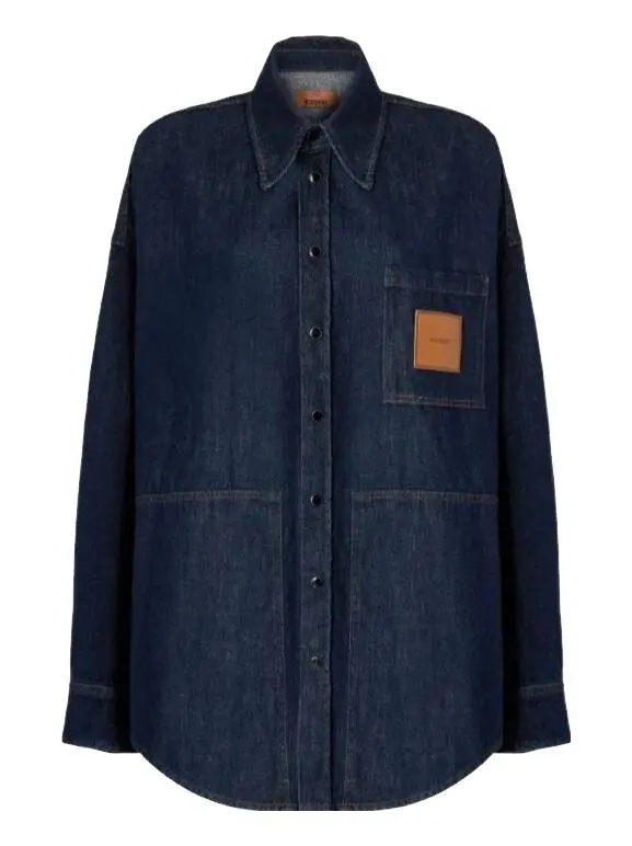 Missoni Logo Patch Denim Shirt - Black