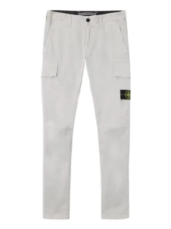 Stone Island Logo Patch Cargo Trousers - Pearl Grey