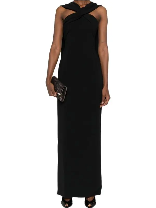 Solace London Rona Halterneck Maxi Dress - Black