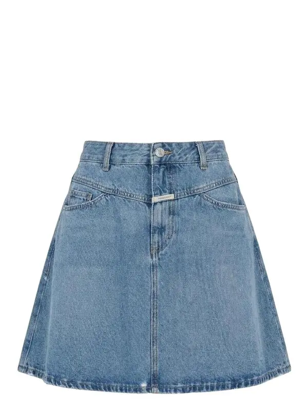 Closed Cotton Short Skirt - Mid Blue