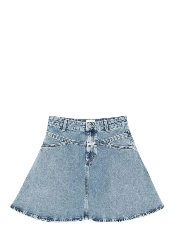 Closed Cotton Short Skirt - Mid Blue