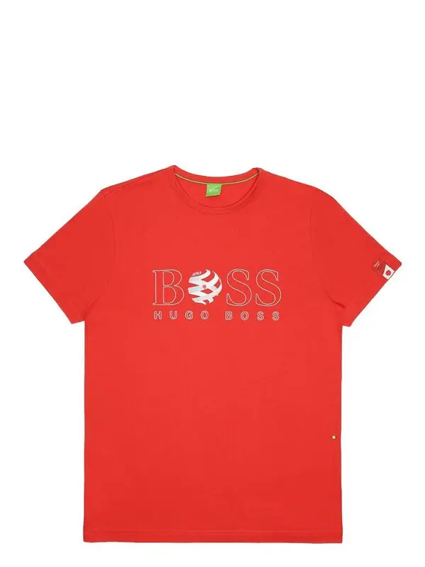 Hugo Boss T-shirt With Round Neck And Short Sleeves - Red